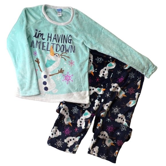 Disney | Pajamas | Disney Olaf Frozen 2 Piece Pj Set Plush Soft Fluffy ...